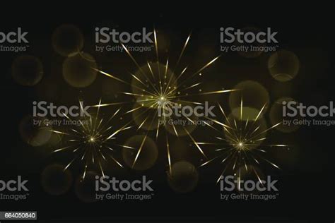 새로운 년 이브 황금 흐리게 빛나는와 황금 불꽃 Bokeh 효과 배경 축 하 불꽃놀이 추상 둥근 또는 원형 배경 색상을 노란색