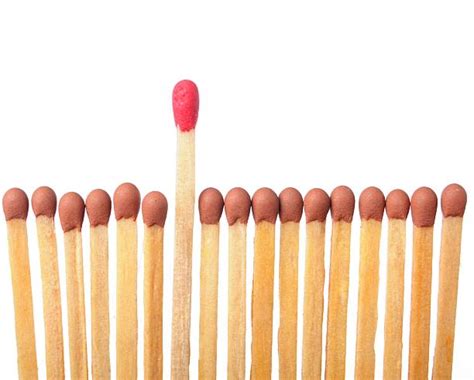 370 Standing Out From The Crowd Match Matchstick Individuality Stock