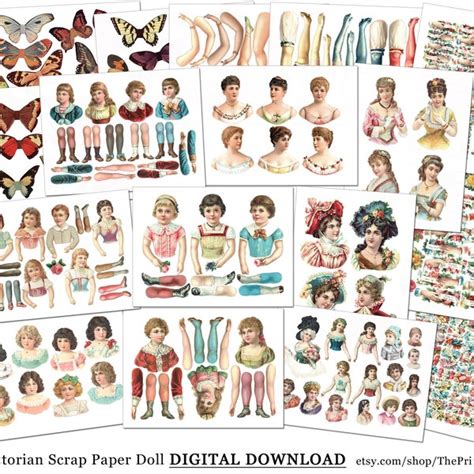 Victorian Paper Doll Etsy