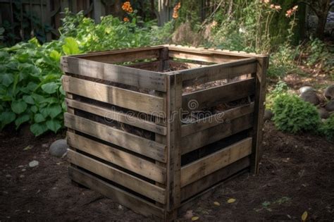 Compost Bin Made From Repurposed Wooden Pallets Stock Illustration