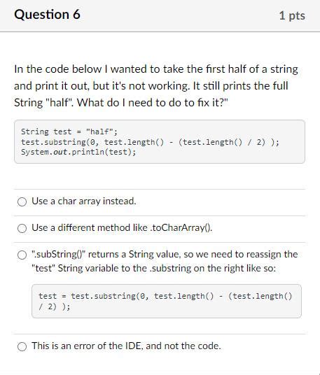 Solved What Does Strings Trim Method Do It Removes
