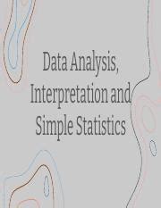 Data Analysis Interpretation And Simple Statistics Pdf Data Analysis Interpretation And