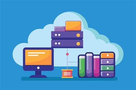 A Illustration Depicting A Cloud Based Server Connection With A