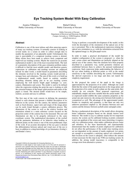 Pdf Eye Tracking System Model With Easy Calibration