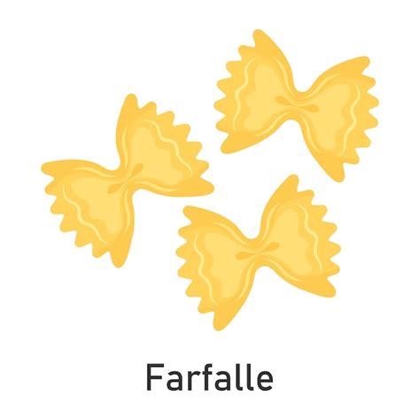 이탈리아 파스타 Farfalle 메뉴 디자인 포장 및 기타 벡터 일러스트 레이 션 프리미엄 벡터