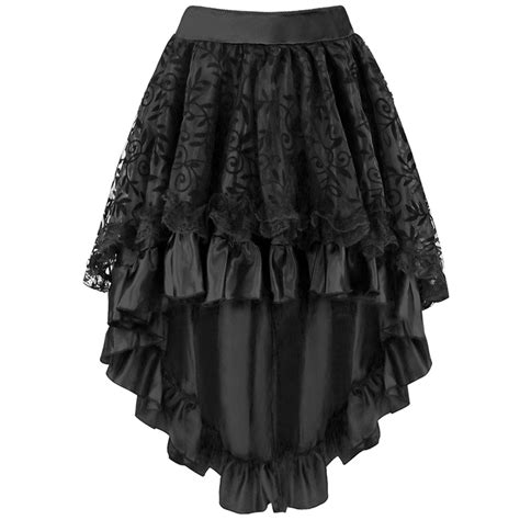 Lace And Satin High Low Skirt Hg8478