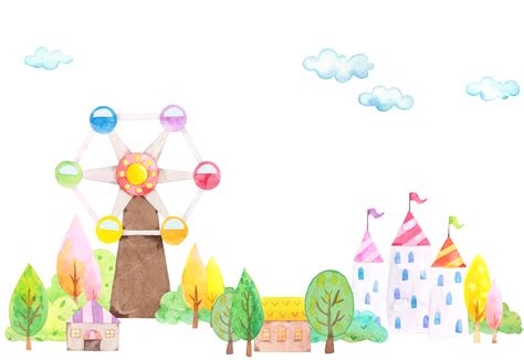 봄 놀이공원 대관람차 놀이동산 유원지 사진 이미지 일러스트 캘리그라피 아름다운별작가