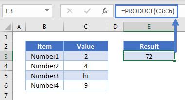 PRODUCT Function Excel Multiplies Arrays Of Numbers