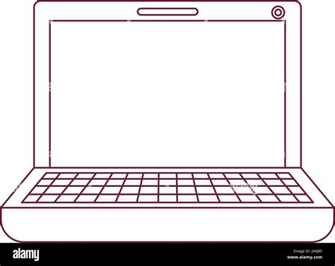 Dark Red Line Contour Of Laptop Computer Stock Vector Image And Art Alamy
