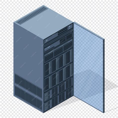 Premium Vector Isometric Server Server Racks Server Boxes Isolated Network Server Room