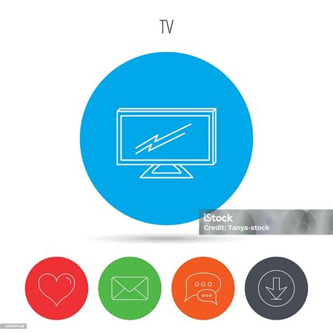 Lcd Tv Icon Led Monitor Sign Stock Illustration Download Image Now