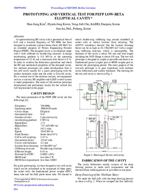 Pdf Prototyping And Vertical Test For Pefp Low Beta Elliptical Cavity