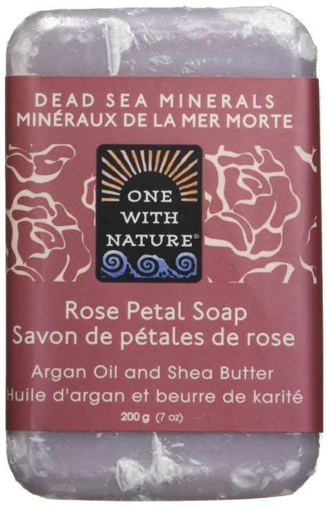 One With Nature Rose Petal Triple Milled Mineral Soap Bar 7 Oz 200g