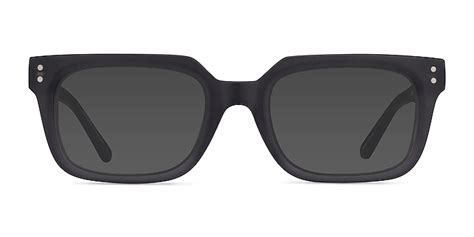 Golden Rectangle Matte Gray Frame Prescription Sunglasses Eyebuydirect