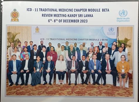Icd 11 Traditional Medicine Beta Review Meeting Kandy Sri Lanka 6 8 December 2023 Department