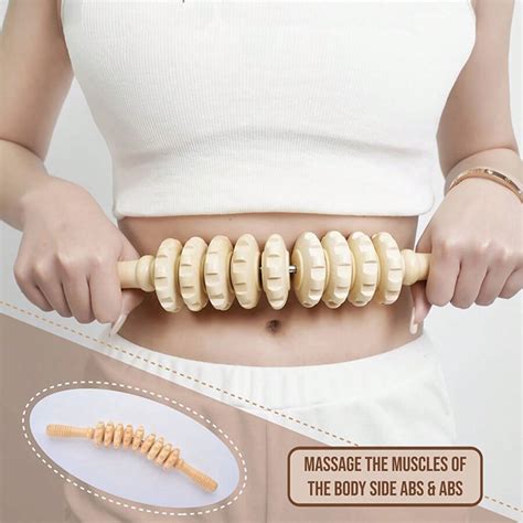1pc Wood Massage Tools Back Roller Strip Trigger Point Self Massager