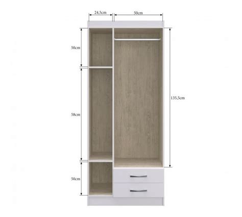 Guarda Roupa Simples Barato 3 Portas 2 Gavetas Branco Ts MercadoLivre