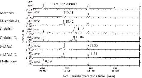 Gc Ms Separation Total Ion Current And Mass Chromatograms Of