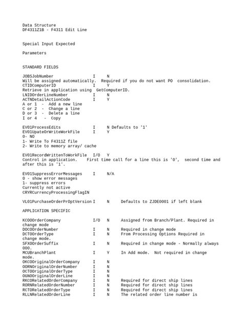 f4311 edit line jdedwards pdf parameter computer programming