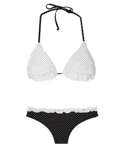Black White Polka Dot Ruffle Detail Pc Bikini Hot Sex Picture
