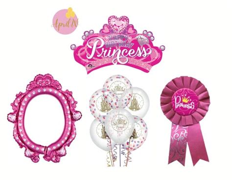 12 Disney Princess Confetti Balloon Set Princess Etsy