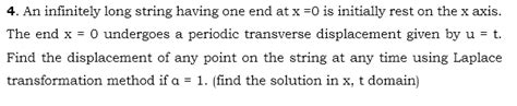 solved 4 an infinitely long string having one end at x 0