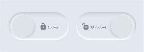 3d Neumorphism On Off Button Symbol Soft White Slider Bars Active