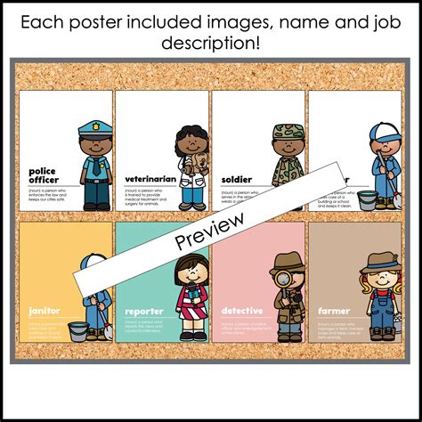 Community Helpers Identification Posters Jobs Careers Bulletin