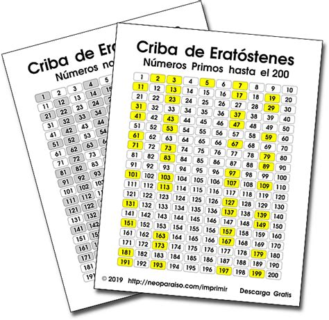 Tabla De Números Primos Para Imprimir
