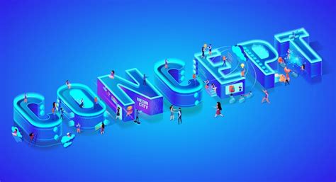 Premium Vector Isometric 3d Word Concept