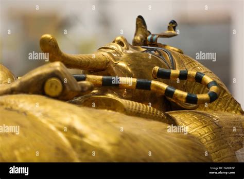 Cairo Egypt 21st Sep 2019 The Gilded Coffin Of King Tutankhamun Is
