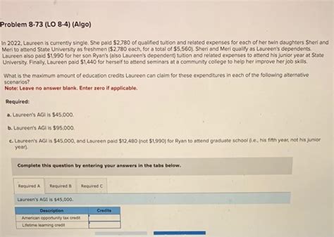 Solved In 2022 Laureen Is Currently Single She Paid 2780