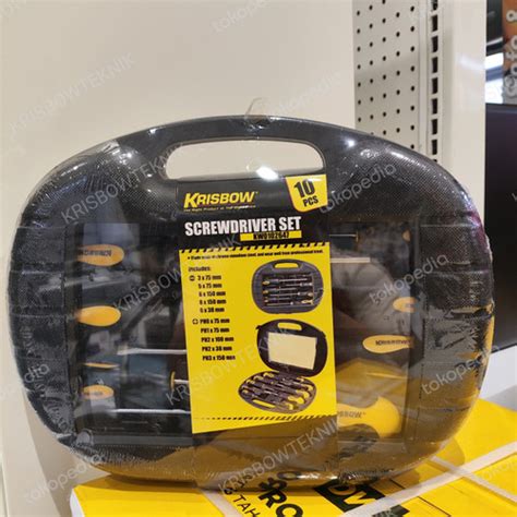 Jual Obeng Set Krisbow 10 Pcs Perkakas Obeng Set Plus Minus Original