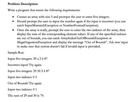 Solved Problem Description Write A Program That Meets The Chegg
