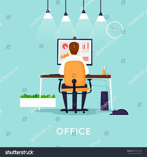 Young Man Working On Computer Programmer Stock Vector Royalty Free 708514600 Shutterstock