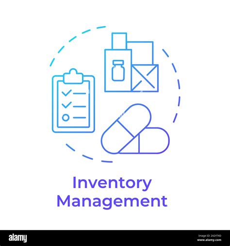 Inventory Management Blue Gradient Concept Icon Stock Vector Image