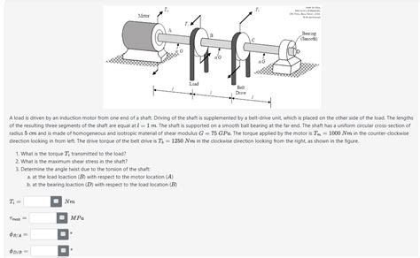 Solved A Load Is Driven By An Induction Motor From One End