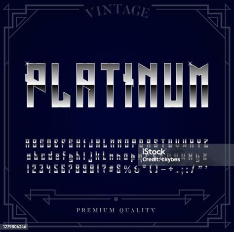 Kumpulan Font Platinum Silver Atau Chrome Metallic Huruf Angka Dan
