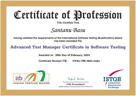 Santanu Basu On Linkedin Istqb Itb Testmanager Softwaretesting