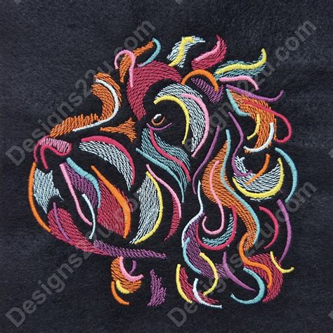 Neon Cockapoocockerpoo Head Machine Embroidery Design For 5x7 And 8x8 Hoops Light Density