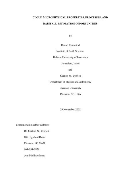 Pdf Cloud Microphysical Properties Processes And Rainfall Estimation Opportunities