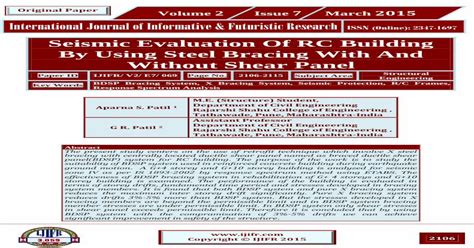 Pdf Seismic Evaluation Of Rc Building By Using Steel Bracing