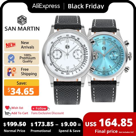 San Martin Mens Watch Mm Classic Quartz Chronograph Watch Top Luxury Roman Numeral Dial