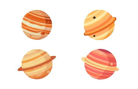 El Conjunto De Ilustraciones Espaciales Del Planeta Júpiter Vector