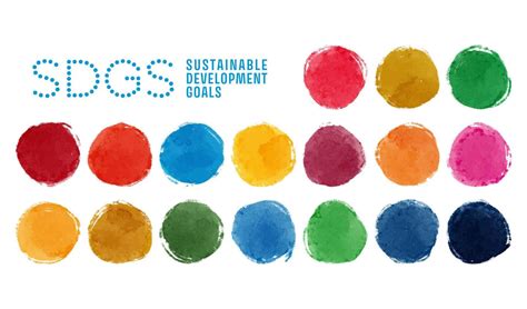 Círculos De Acuarela Dibujados A Mano 17 Colores Sdgs 18746026 Vector