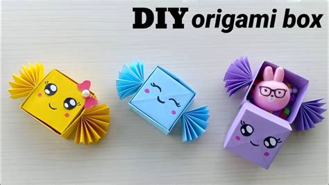 Diy Mini Paper Candy Storage Box Paper Craft Easy Origami Candy Box Diy Paper Crafts Easy