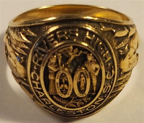 Vintage 1954 10k Gold Class Ring Rivers High Charleston S C 4679740824