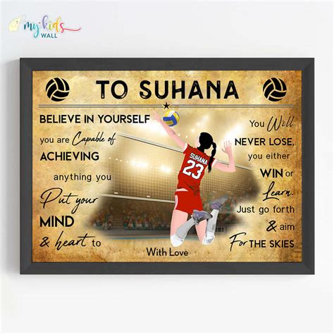 Volleyball Player Girl Wall Art Volleyball Player Wall Art With Frame