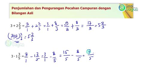 Cara Penjumlahan Dan Pengurangan Bilangan Pecahan Perkalian Pecahan