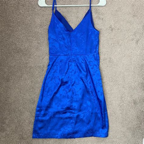 Royal Blue Satin Mini Dress Size Small Lulus Depop